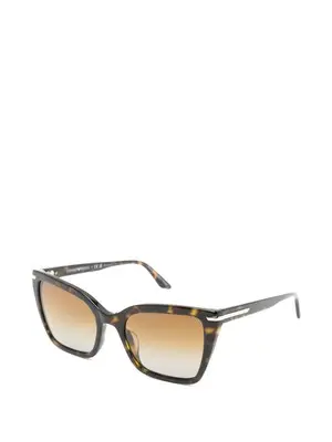 Emporio Armani Geometric Frame Sunglasses - Brown