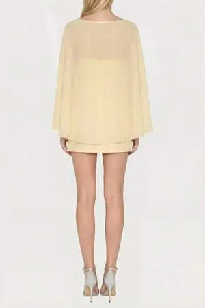 Amanda Uprichard Berkshire Mini Dress With Chiffon Cape