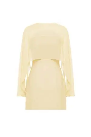 Amanda Uprichard Berkshire Mini Dress With Chiffon Cape