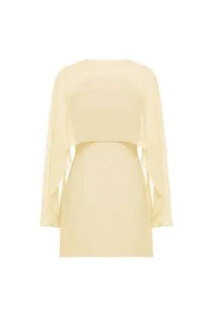 Amanda Uprichard Berkshire Mini Dress With Cape Effect - Cornsilk