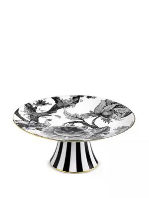 SIMONE GUIDARELLI HOME Secret Garden Graphic Striped Cake Stand - White