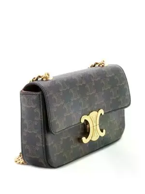 Celine Triomphe Chain Coated Canvas Small Shoulder Bag