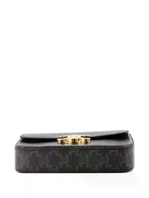 Celine Triomphe Chain Coated Canvas Small Shoulder Bag