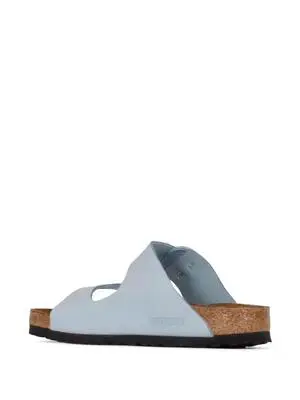 BIRKENSTOCK Arizona Leather Flat Sandals With Buckle Fastening - Blue