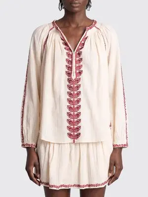 Isabel Marant Étoile Cotton Blouse With Ethnic Pattern - Beige