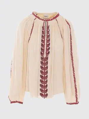 Isabel Marant Étoile Cotton Blouse With Ethnic Pattern - Beige