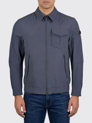 Peuterey Nylon Shirt Jacket With Classic Collar And Zip Closure - Blue