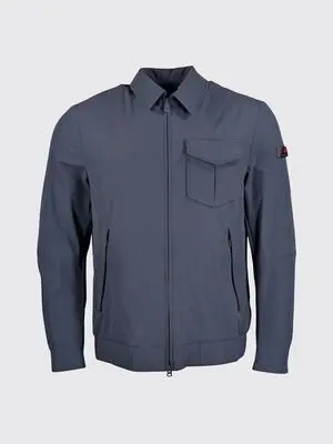 Peuterey Nylon Shirt Jacket With Classic Collar And Zip Closure - Blue