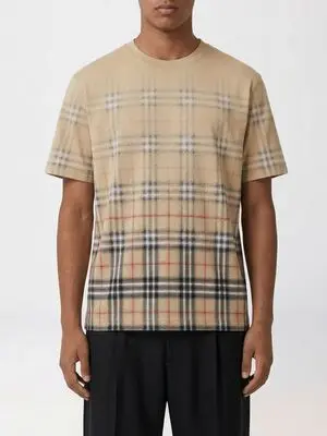 Burberry Gradient Check Cotton T-shirt - Sand