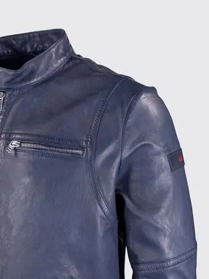 Peuterey Leather Biker Jacket - Blue
