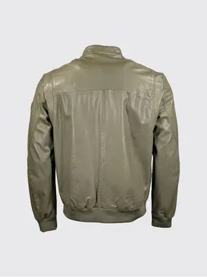 Peuterey Leather Bomber Jacket - Green