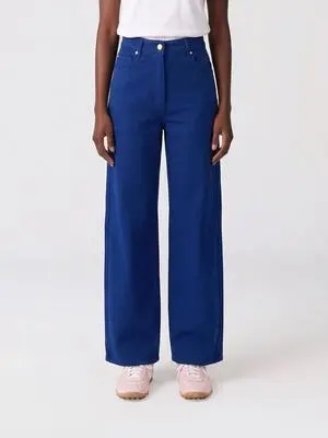 Max Mara Cotton And Linen Trousers - Blue