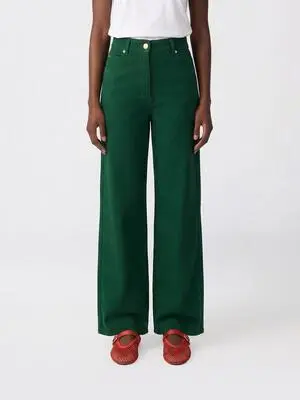 Max Mara Cotton And Linen Trousers - Green