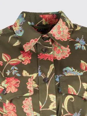FAY Cotton Shirtdress With Floral Print - Green