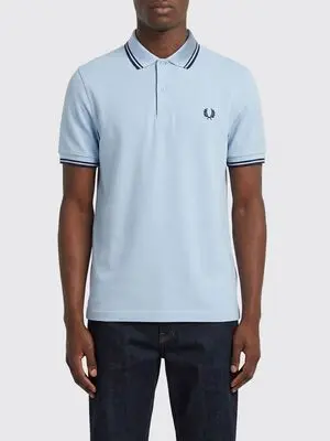 Fred Perry Cotton Polo Shirt With Logo Blue 1
