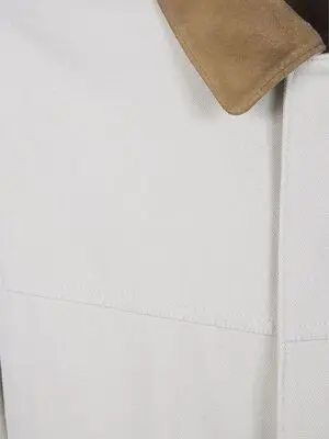 TOM FORD Cotton Jacket With Suede Collar - White