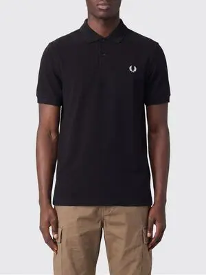 Fred Perry Cotton Polo Shirt With Logo - Black