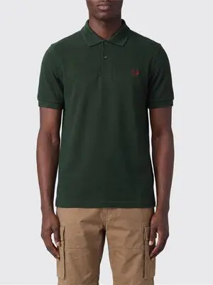 Fred Perry Cotton Polo Shirt With Logo Grass Green