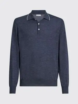 Brunello Cucinelli Cashmere Silk And Hemp Knit Polo Shirt