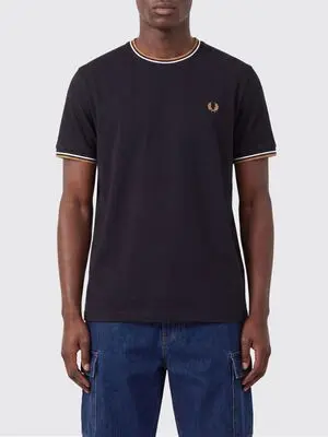 Fred Perry Cotton T-shirt With Logo Black