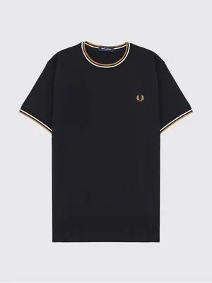 Fred Perry Cotton T-shirt With Logo - Black
