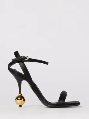 Moschino Sculptural Heel Satin Sandals - Black