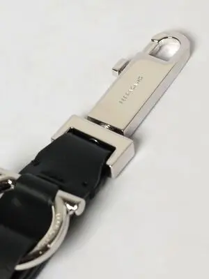 FERRAGAMO Leather Keyring - Black