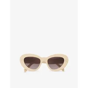 Celine 3-dots Cat-eye Acetate Sunglasses - White