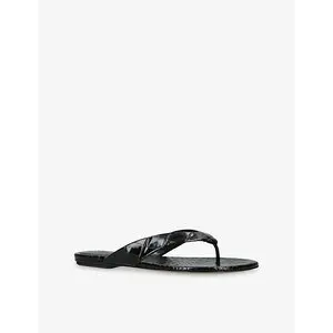 Le Monde Beryl Thong Leather Sandals - Black