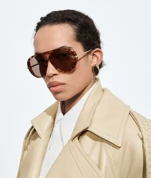 Bottega Veneta Classic Aviator Sunglasses - Havana/brown