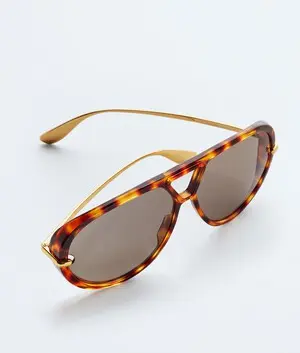 Bottega Veneta Classic Aviator Sunglasses - Havana/brown