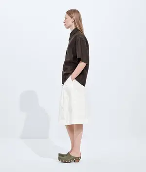 Bottega Veneta Compact Cotton Toile Culotte - Chalk