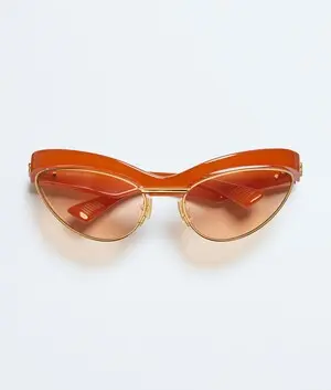 Bottega Veneta Duo Angle Cat Eye Sunglasses - Orange/pink
