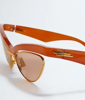 Bottega Veneta Duo Angle Cat Eye Sunglasses - Orange/pink