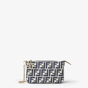 Fendi FF Jacquard Baguette Pouch Blue