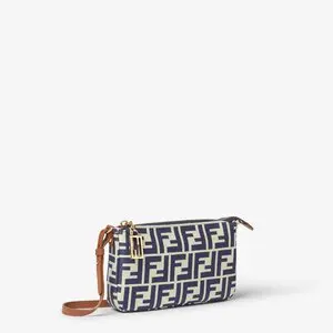 Fendi Ff Jacquard Baguette Pouch - Blue