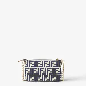 Fendi Ff Jacquard Baguette Pouch - Blue