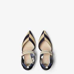 Fendi Colibrì Slingbacks In Nude Pink Mesh