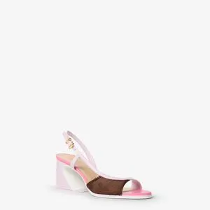 Fendi Arco Knit And Nappa Leather Sandals