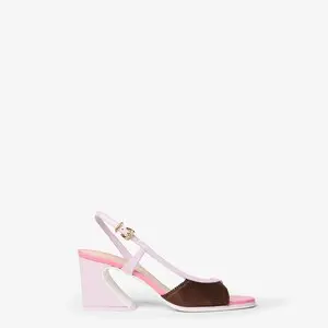 Fendi Arco Knit And Nappa Leather Sandals - Multicolour