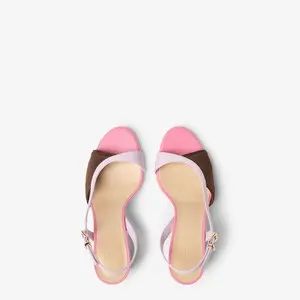 Fendi Arco Knit And Nappa Leather Sandals