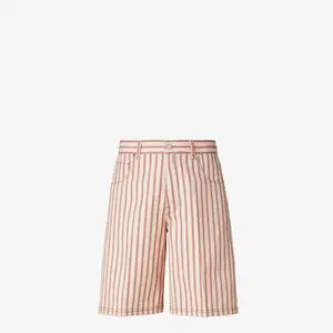 Fendi Ff Denim Bermuda Shorts - Red