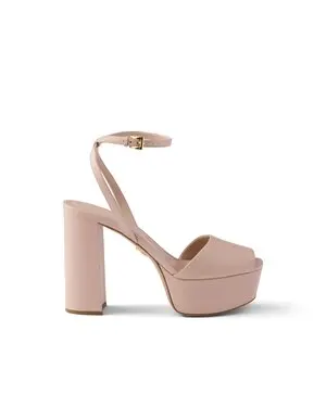 Prada Nappa Leather Platform Sandals - Powder