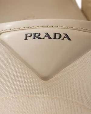 Prada Mesh Fabric Slingback Pumps - Neutral