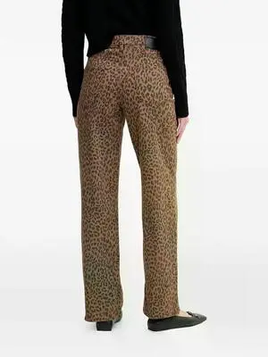 Dkny Leopard-print Straight Leg Jeans