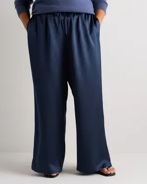 Quince Mulberry Silk Drawstring Pants - Navy