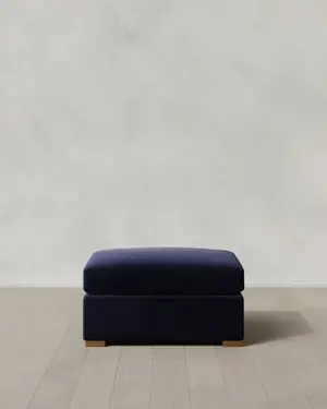 Quince Hollis Slope Arm Ottoman In Performance Velvet - Midnight