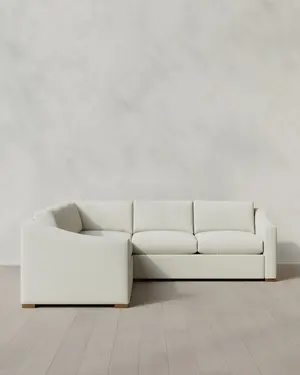 Quince Hollis Slope Arm L Sectional - Ivory
