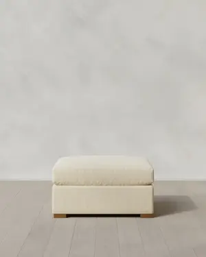 Quince Hollis Slope Arm Ottoman - Eggshell