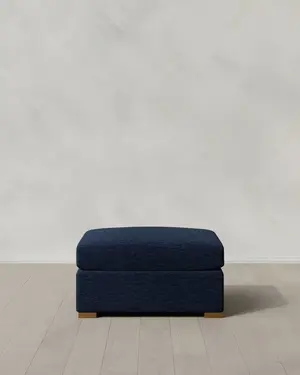 Quince Hollis Slope Arm Ottoman - Ink